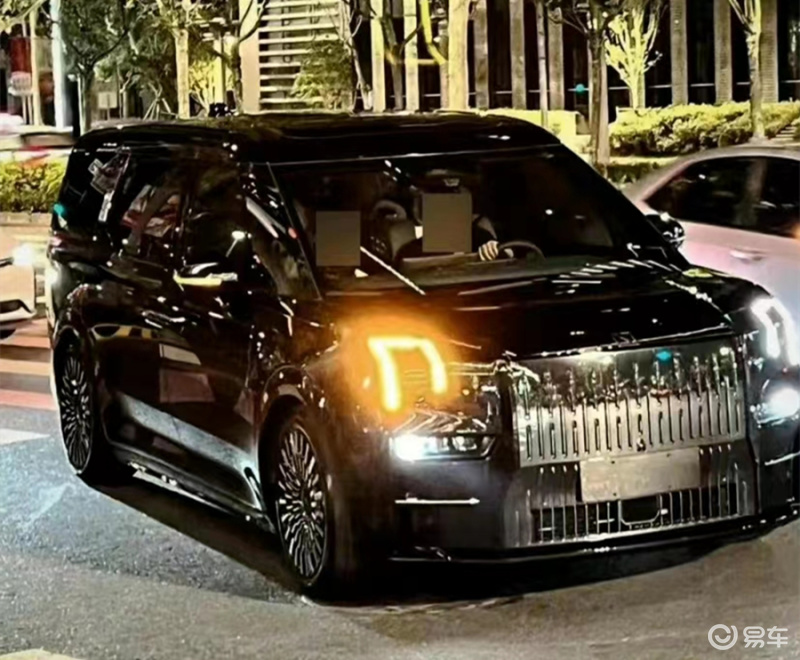 气场不输别克GL8，极氪009实车现身，前格栅可点亮_易车