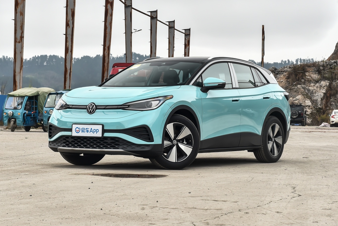 【ID.4 X聪明款 425km 纯净智享版侧前45度车头向左水平图片-汽车图片大全】-易车